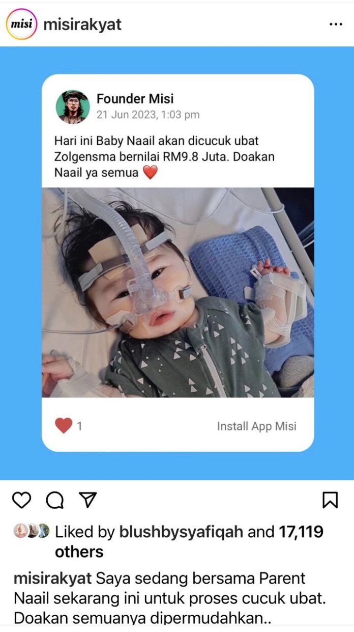 BABY NAAIL Terima Suntikan Ubat Zolgensma RM9.8 Juta “Terima Kasih Jiwa-Jiwa Yang Bertuhan”